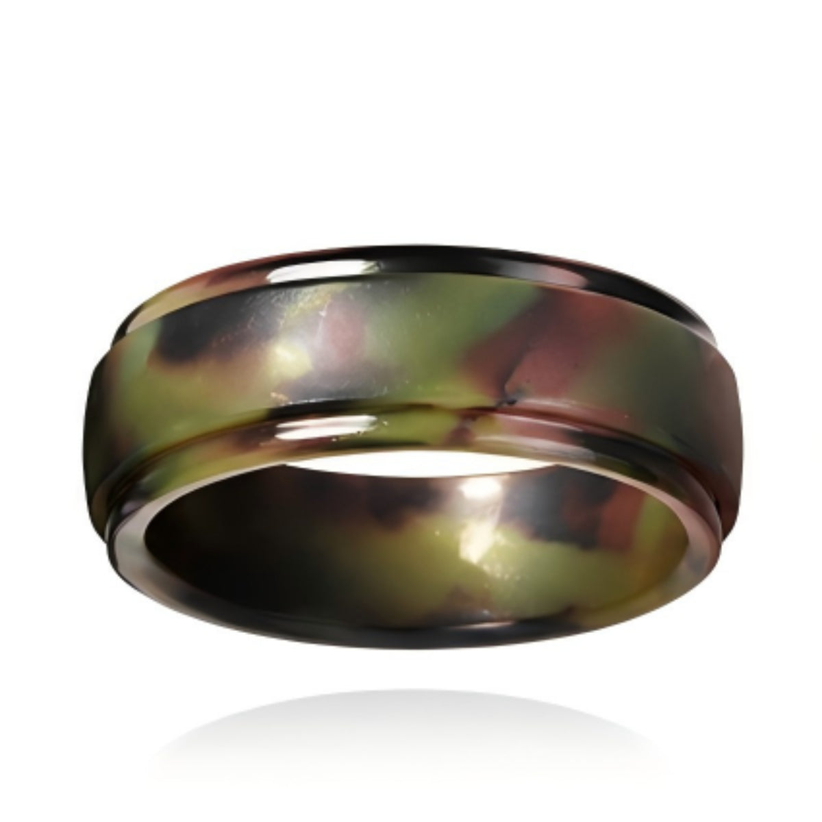 Silicone Rings for Men – Polished Step Edge Wedding Band | Norelva